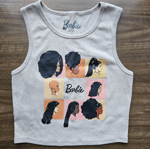Barbie | Tops | Barbie Square Graphic Tank Top Womens Large Tan Limited ...